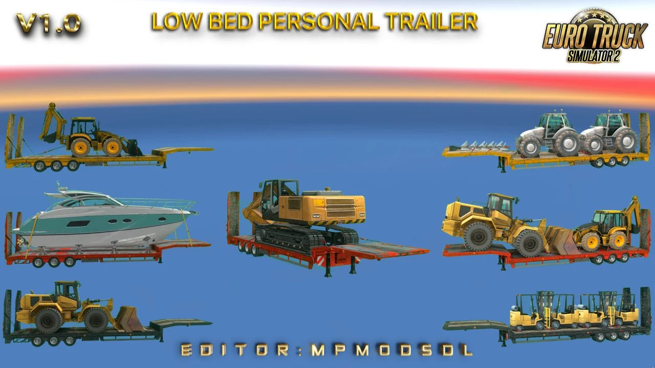 Low Bed Personal Trailer Mod For ETS2 Multiplayer v1.0 - ETS 2